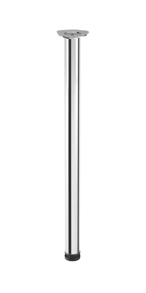 Essentials Worktop Leg Polished Chrome 875-900mm - Screwfix