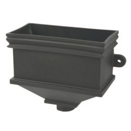 FloPlast Cast Iron Effect Rectangular Hopper 65-68mm Black - Screwfix