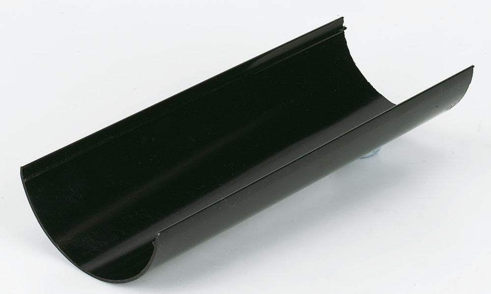 FloPlast uPVC Half Round Gutter Black 112mm x 3m - Screwfix
