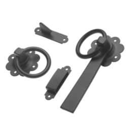 Hardware Solutions Ring Gate Latch Kit Epoxy Black - Screwfix