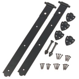 GateMate Black Straight Heavy Reversible Hinges 180mm x 24" x 600mm 2 ...