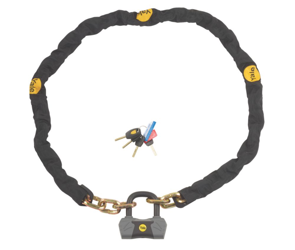 Yale Hardened Steel Maximum Security Chain & Lock 1.8m x 10mm - Screwfix