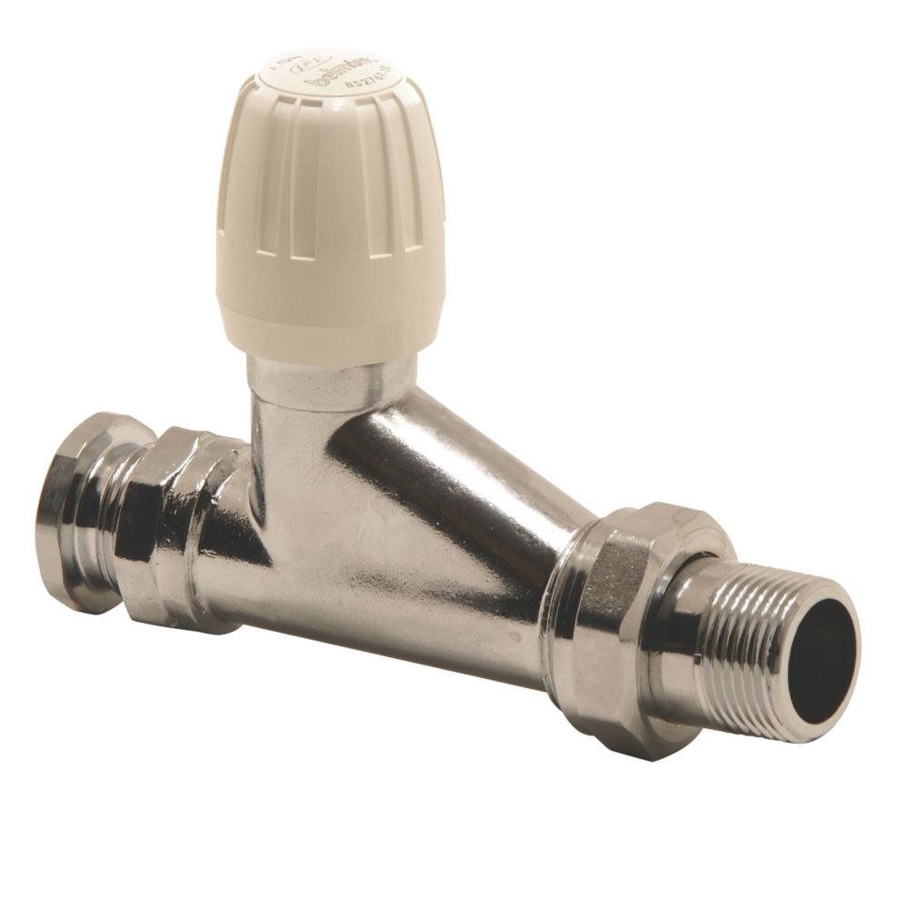 Pegler 98CPWH White / Chrome Straight Wheelhead Radiator Valve 15mm x ½ ...