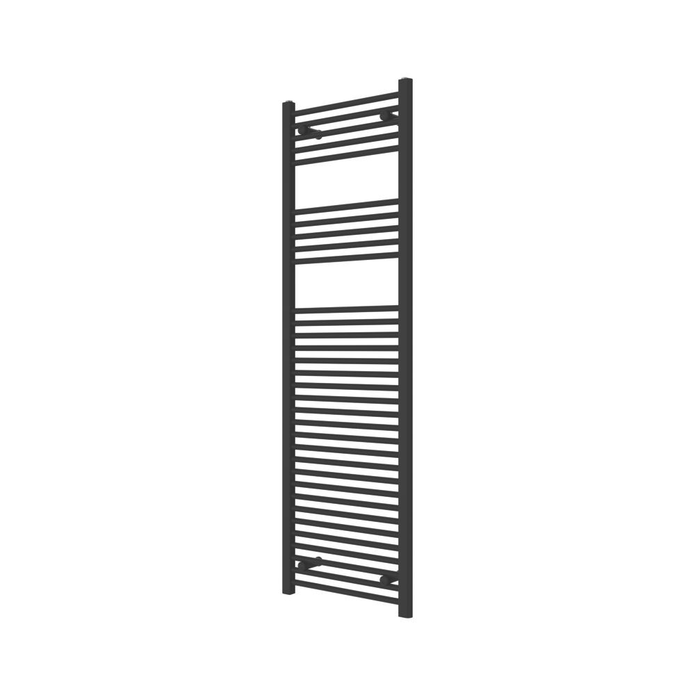 Flomasta 1600mm x 500mm 2409BTU Black Flat Towel Radiator - Screwfix