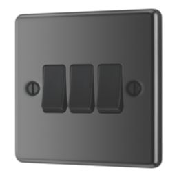 LAP 20A 16AX 3-Gang 2-Way Light Switch Black Nickel with Black Inserts ...