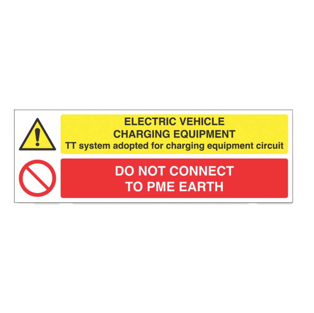 Essentials EV Charging PME Labels 75mm x 25mm - Screwfix