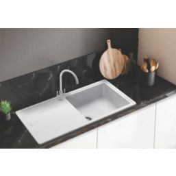 Franke Titan 1 Bowl Tectonite Sink White Reversible 970mm x 500mm ...