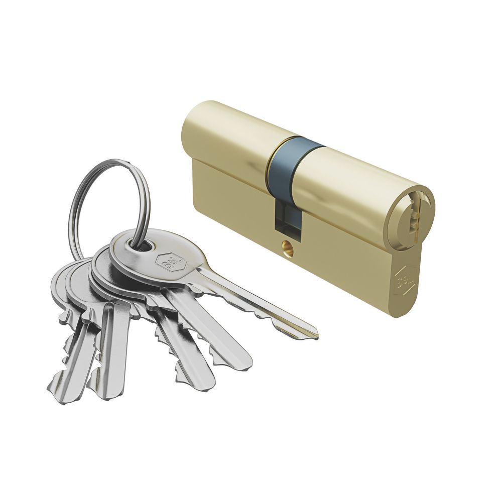 Smith & Locke 6-Pin Double Cylinder Lock 35-45 (80mm) Polished Brass ...