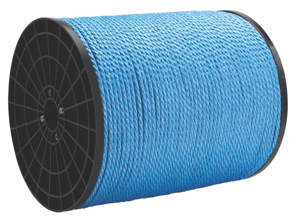 Essentials Twisted Rope Blue 6mm x 500m - Screwfix