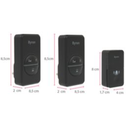 Byron DBY-23455BS Plug-In Wireless Door Chimes Black 2 Pack - Screwfix