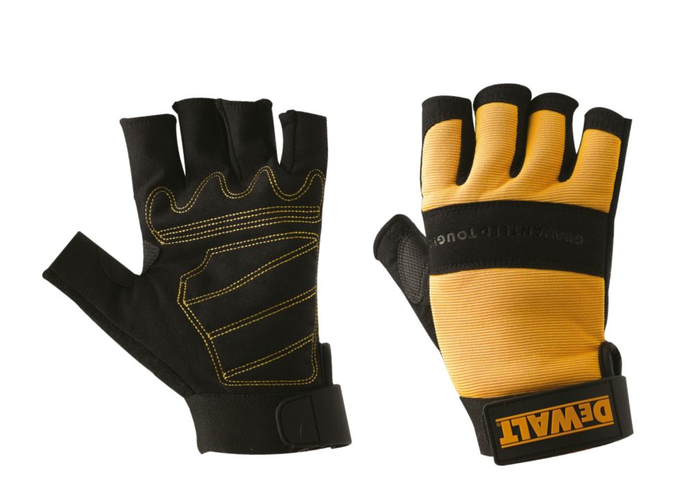 DeWalt Performance DPG23L Fingerless Gloves Black Yellow Large