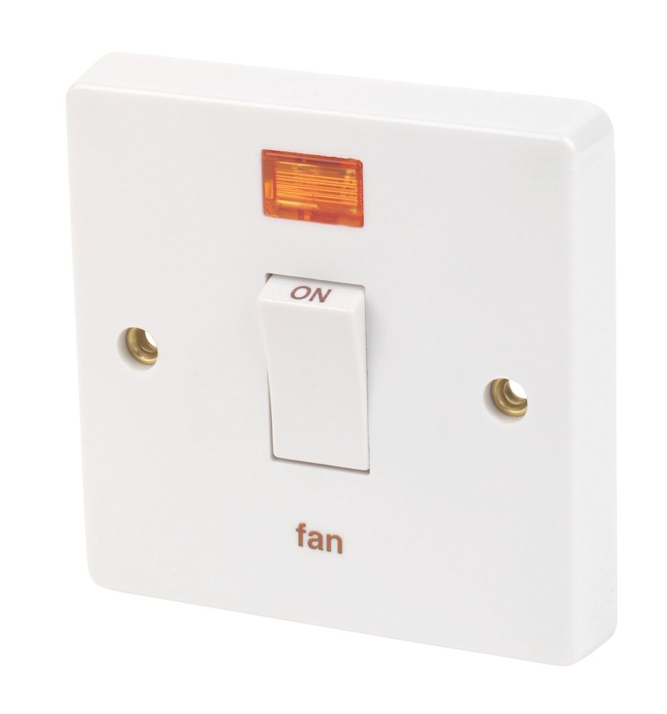 Crabtree Capital 20A 1-Gang DP Fan Isolator Switch White with Neon ...