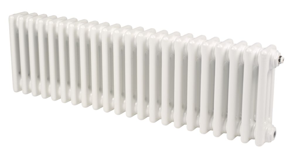 Acova 300mm x 812mm 1857BTU White Horizontal 3 Column Radiator - Screwfix