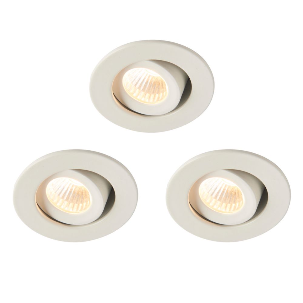 Saxby Vega Round LED Micro Downlights Matt White 12W 240lm 3 Pack ...
