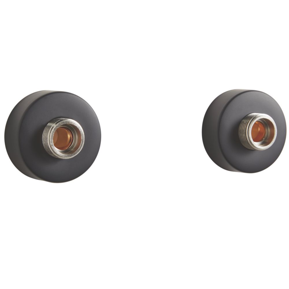 Highlife Bathrooms Round Shower Brackets Matt Black - Screwfix