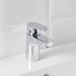 Swirl Caldew Silver 121mm Cloakroom Round Head Mono Basin Mixer Tap ...