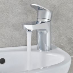 Swirl Caldew Silver 121mm Cloakroom Round Head Mono Basin Mixer Tap ...