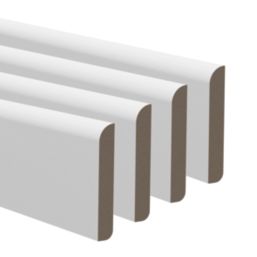 Essentials Primed MDF Round & Bullnose Skirting Board 2400mm x 94mm x ...