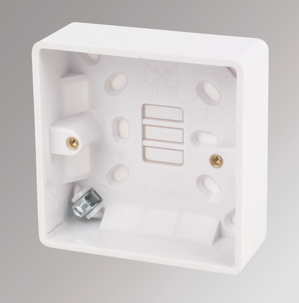 LAP 1-Gang Surface Pattress Back Box 28mm - Screwfix