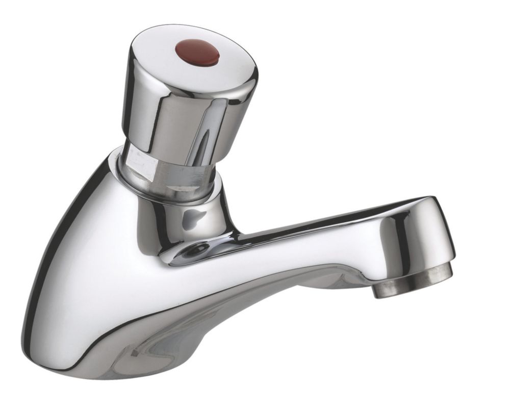 Bristan Timed Flow Chrome 104mm Self-Closing Mono Basin Mixer Tap ...