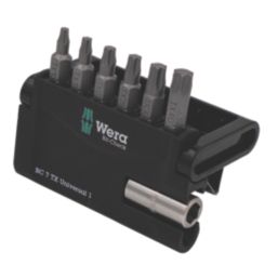 Wera Bit-Check 7 TX Universal 1 1/4" Hex Shank TX Bit Set 7 Pieces ...