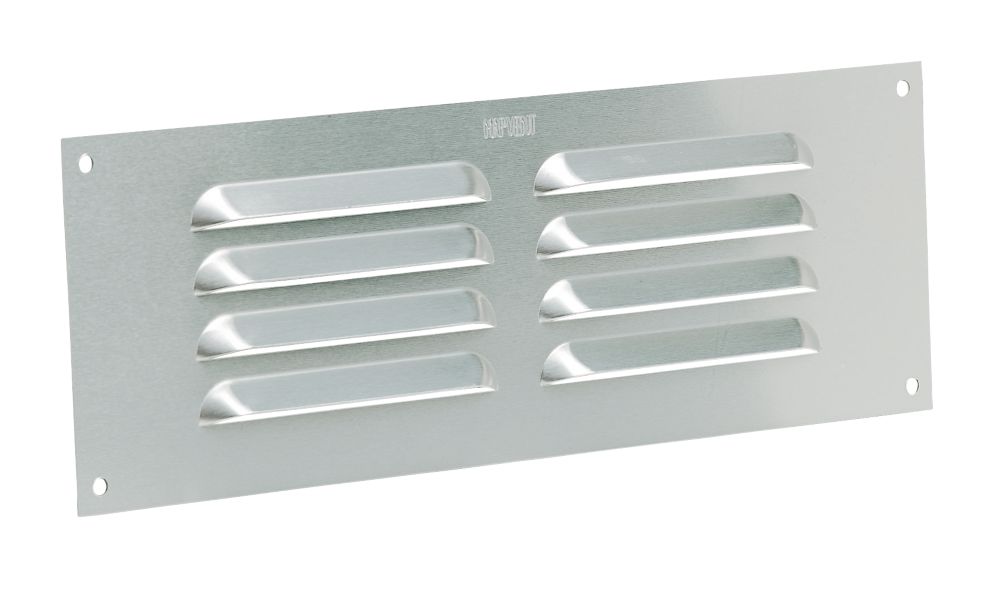 Map Vent Fixed Louvre Vent Silver 229mm x 76mm - Screwfix