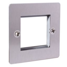 LAP 2-Module Modular Faceplate Brushed Stainless Steel - Screwfix