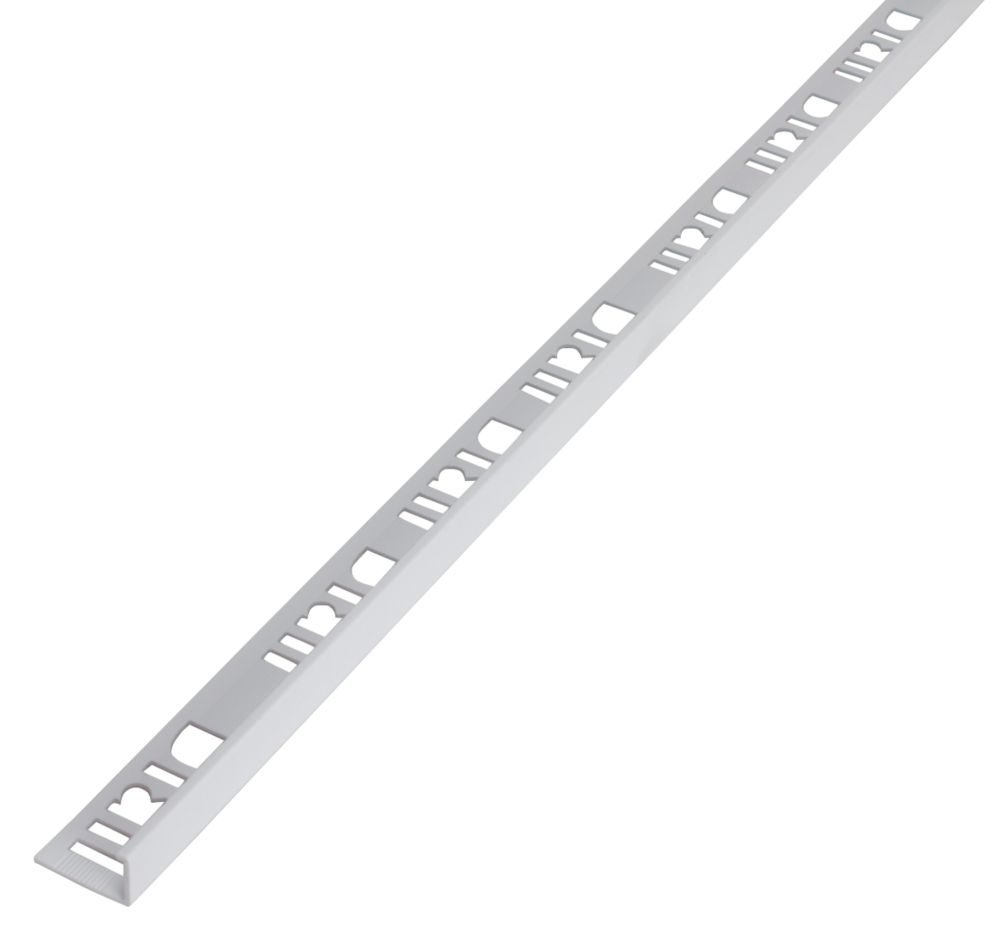 Diall 10mm Straight PVC Tile Trim White 2.5m | Tile Trims | Screwfix.ie