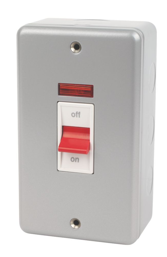 MK Metalclad Plus 45A 2-Gang DP Metal Clad Control Switch with Neon ...