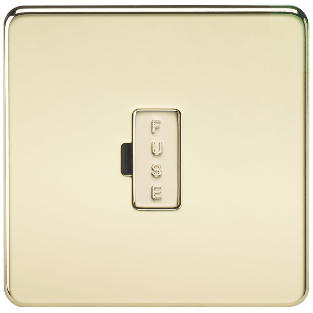 Knightsbridge 13A Unswitched Fused Spur Polished Brass - Screwfix