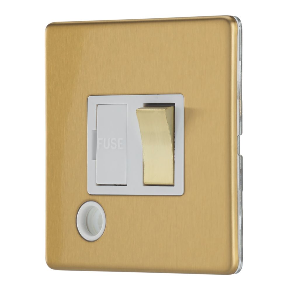 Contactum Lyric 13A Switched Fused Spur & Flex Outlet Brushed Brass ...