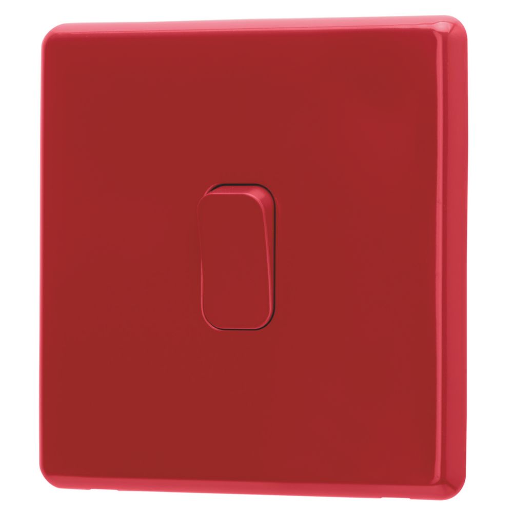 Arlec 10A 1-Gang 2-Way Light Switch Red - Screwfix