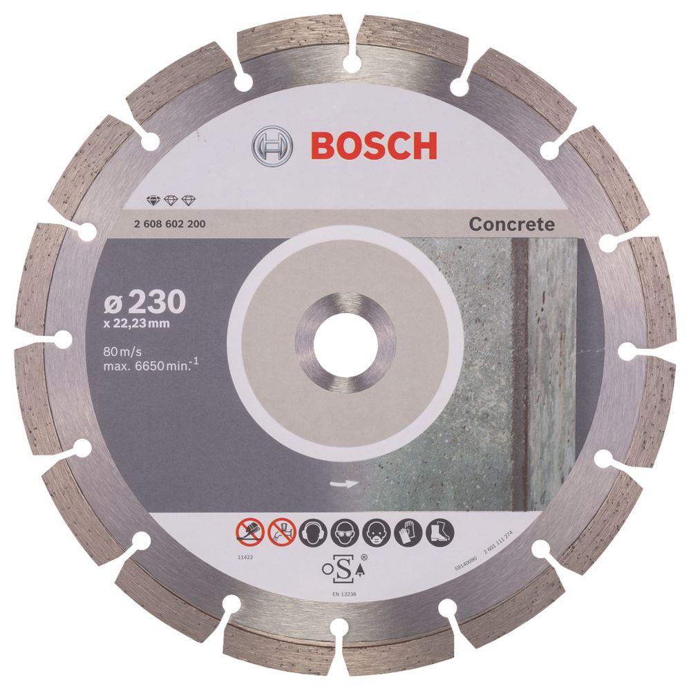 Bosch Masonry Diamond Cutting Disc 230mm x 22.23mm - Screwfix