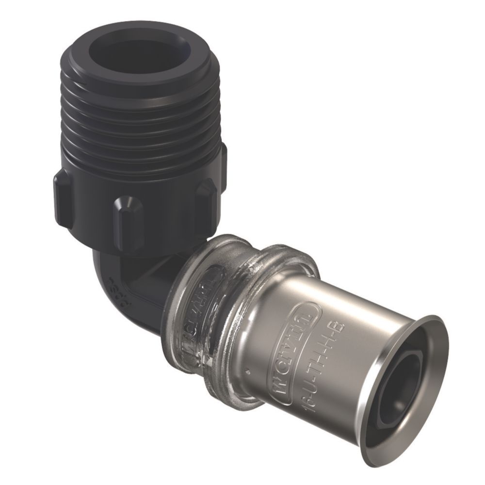 Wavin Tigris Multi-Layer Composite Press-Fit Adapting 90° BSP Male Elbows 0.5" x 16mm 10 Pack ...