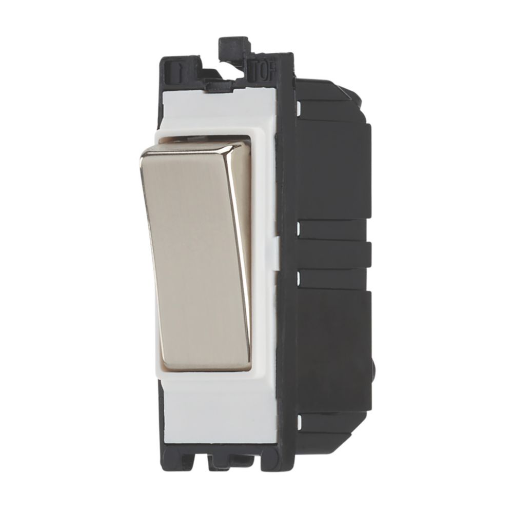 Contactum 20AX Grid DP Control Switch Brushed Steel with Neon with ...