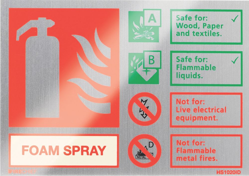 Firechief Non Photoluminescent "Foam" Fire Safety Sign 150 x 100mm ...