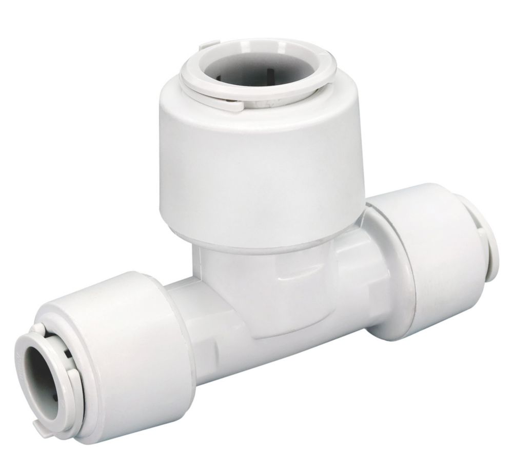 FloPlast FloFit+ Plastic Push-Fit Reducing Tee 15mm x 15mm x 22mm ...