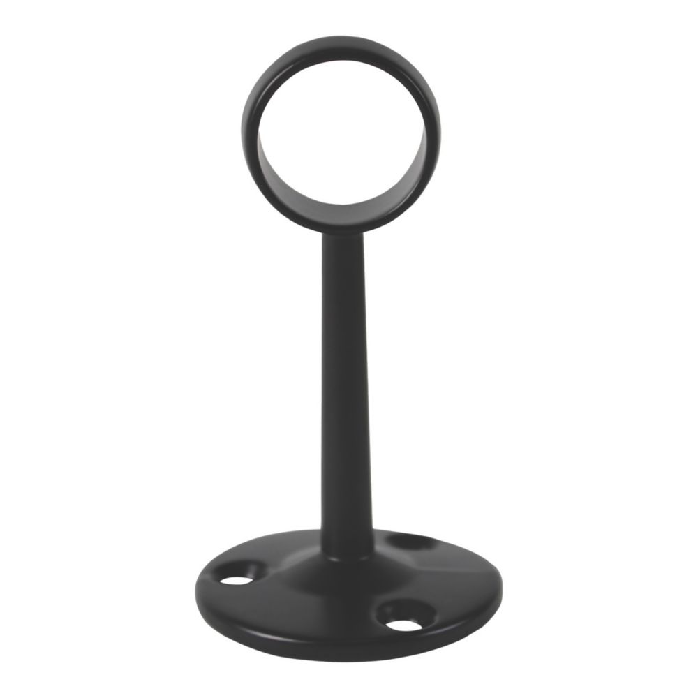 Essentials Round Rail Centre Bracket Black 19mm - Screwfix