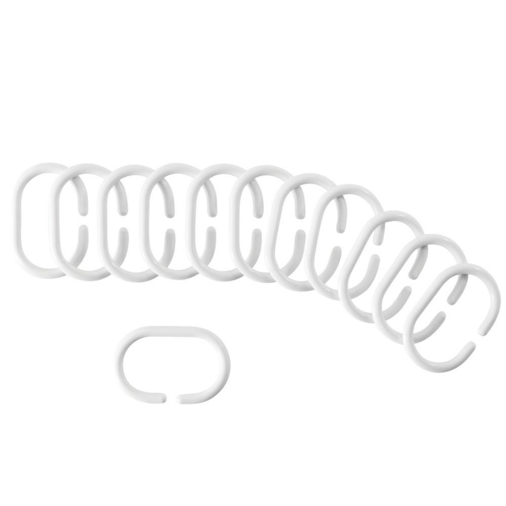 Shower Curtain Rings White 12 Pack - Screwfix