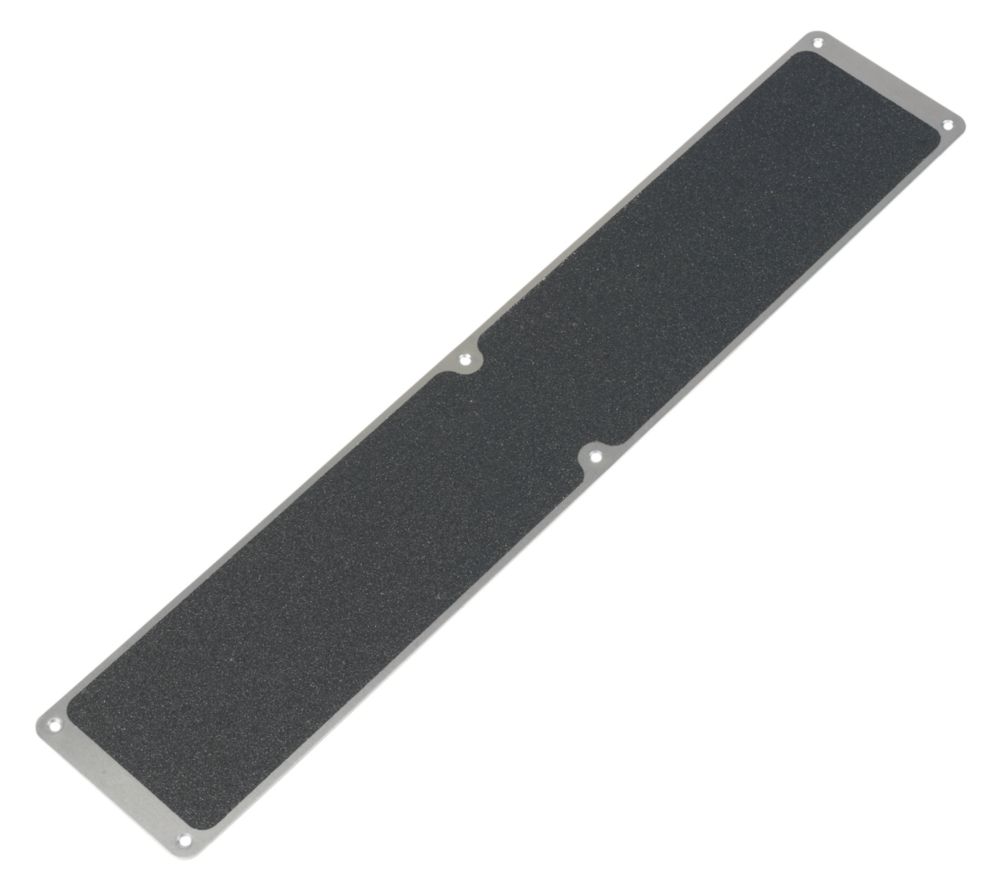 FENCEMATE Black Aluminium Anti-Slip Plate 635mm x 115mm x 1.5mm - Screwfix