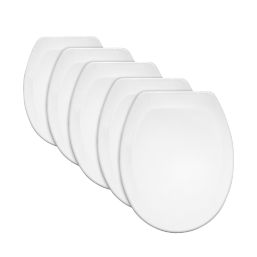 Bemis Jersey Toilet Seats Thermoplastic White 5 Pack - Screwfix
