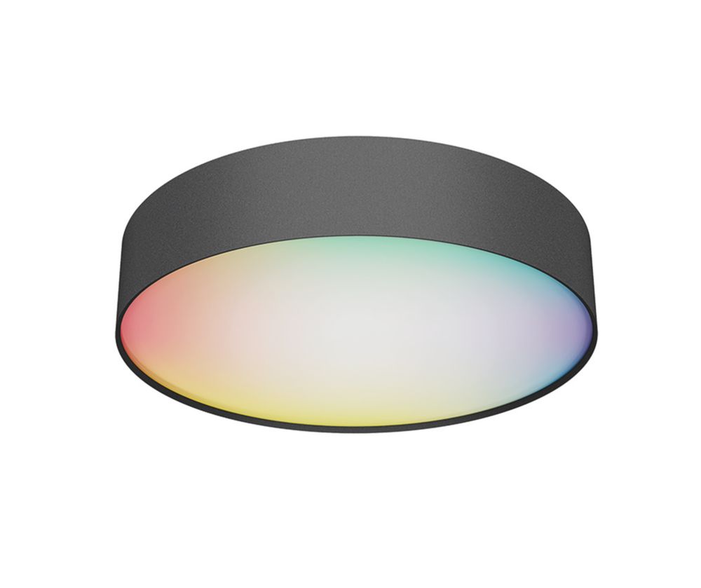 Calex RGB & White LED Smart Fabric Ceiling Light Black 16W 750lm - Screwfix