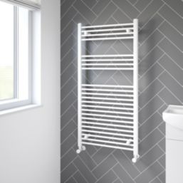 Flomasta 1200mm x 600mm 2101BTU White Flat Towel Radiator - Screwfix