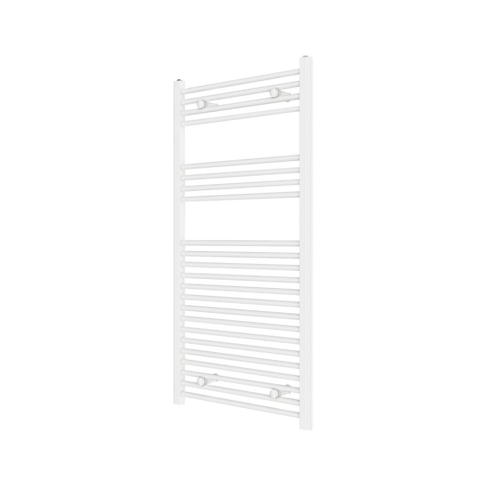 Flomasta 1200mm x 600mm 2101BTU White Flat Towel Radiator - Screwfix