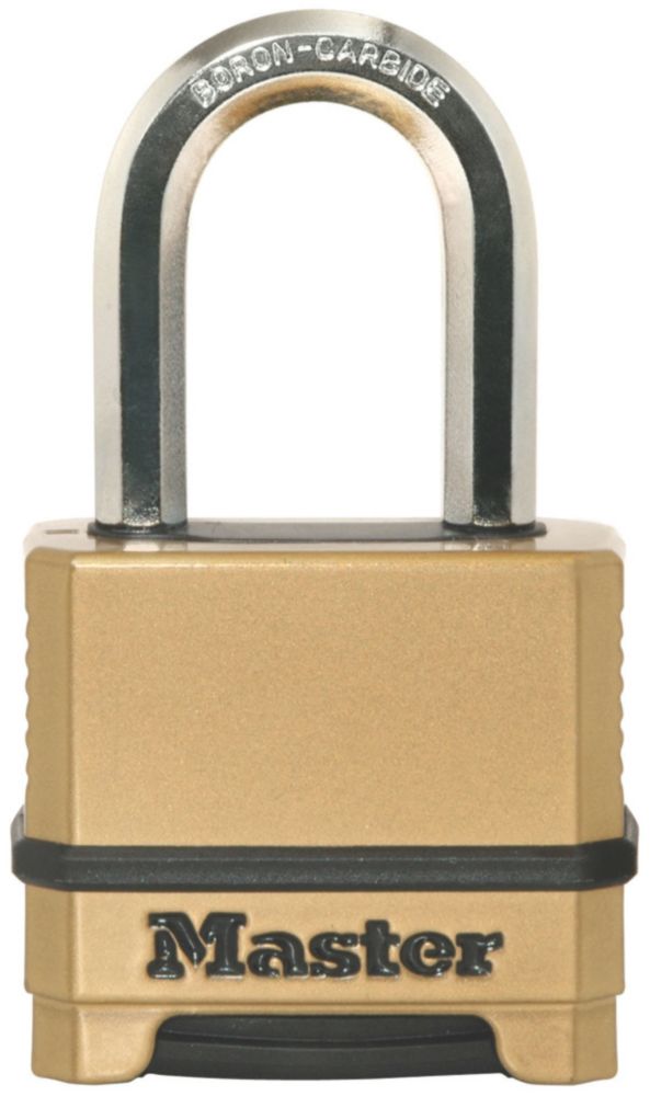 Master Lock Excell Weatherproof Combination Padlock Brass 56mm - Screwfix