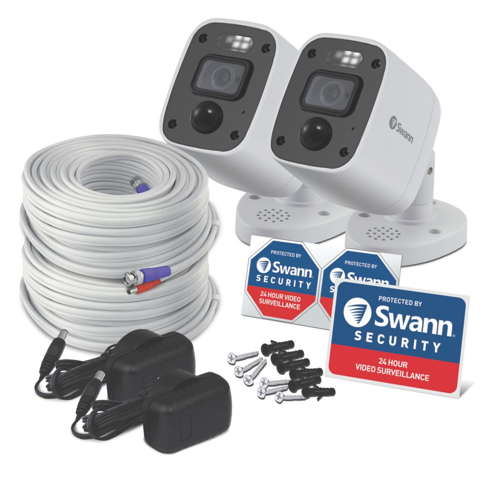 Swann Enforcer SWPRO-4KMQBPK2-EU White Wired 4K Indoor & Outdoor Bullet ...