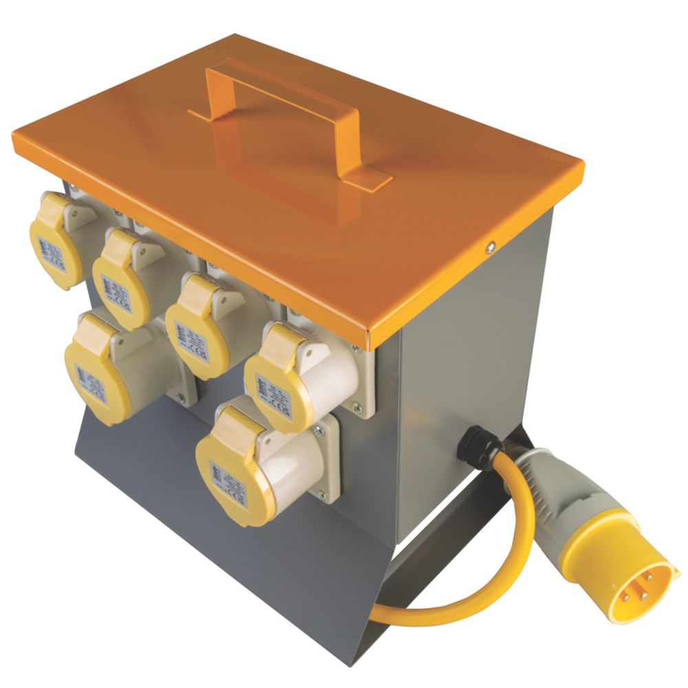 Defender 16-32A 6-Way MCB Splitter 4.7m 110V - Screwfix