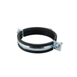 Tesla 87-92mm Rubber Lined Pipe Clips Black/Zinc-Plated 2 Pack - Screwfix