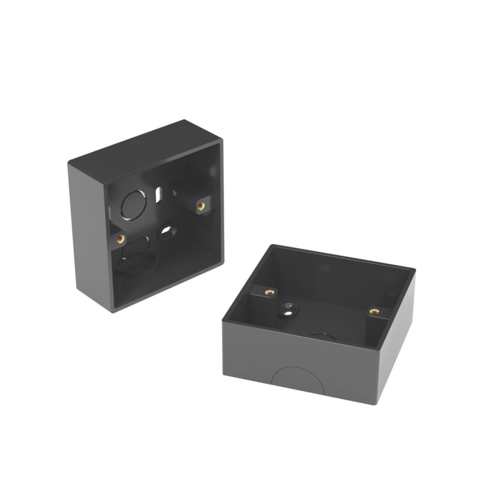 D-Line SSB35B/2 1-Gang Surface Pattress Black Box 35mm 2 Pack - Screwfix