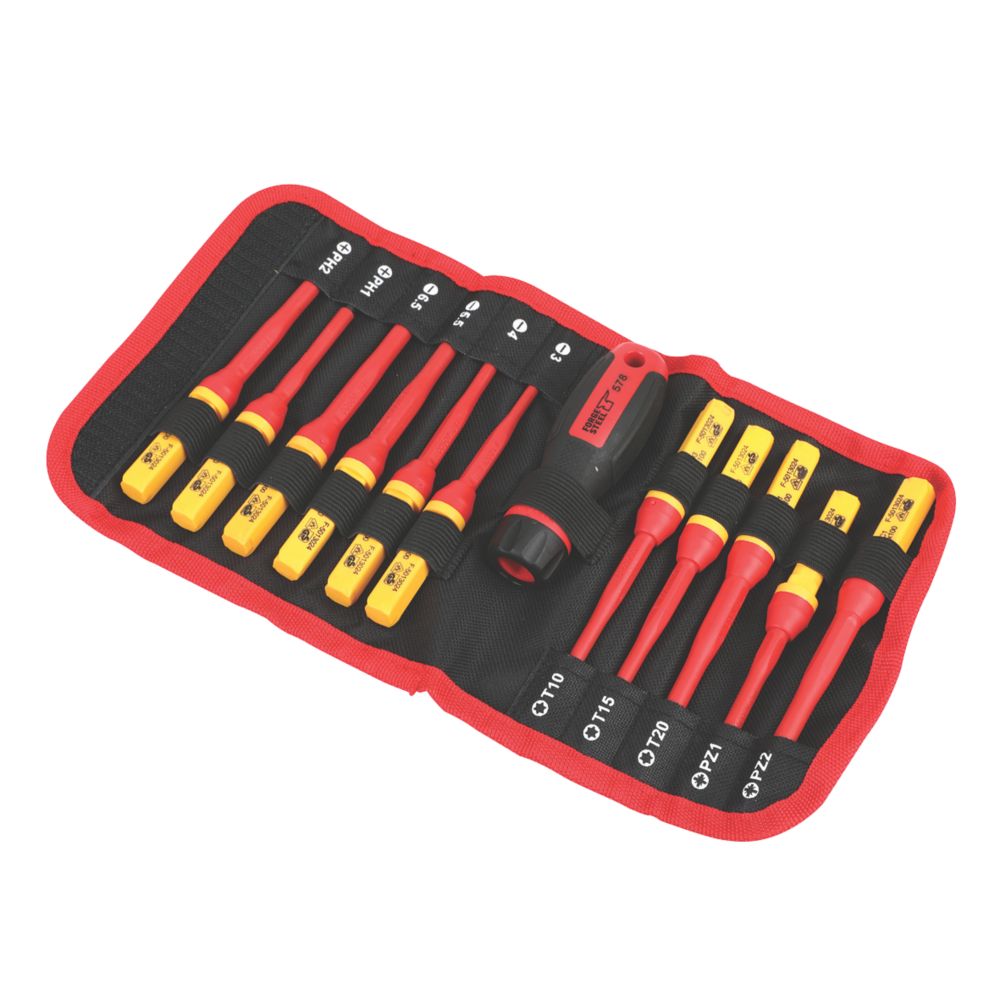 Forge Steel VDE Changeable Blade Screwdriver Set 12 Pcs - Screwfix